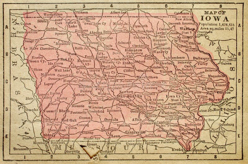 Map of Iowa stock photo. Image of torn, oceans, stained - 13307012