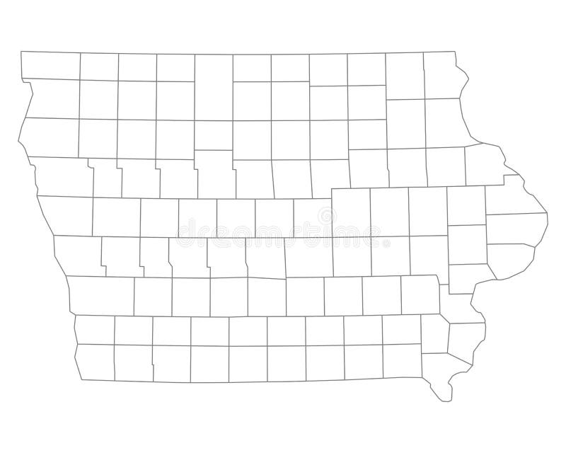 Map of Iowa stock vector. Illustration of states, grey - 92648706