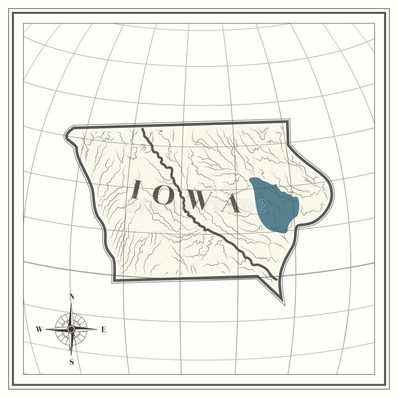 Map of Iowa State. Vector Illustration Decorative Design Stock Vector ...
