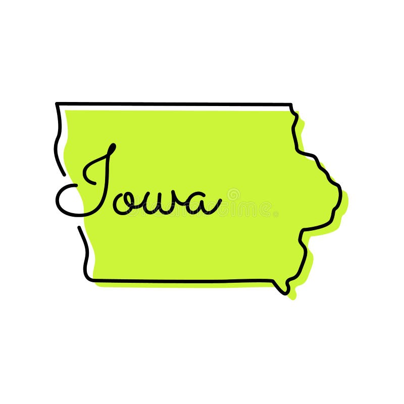 Iowa Vector Map, Night View. Compass Icon, Map Navigation Elements ...