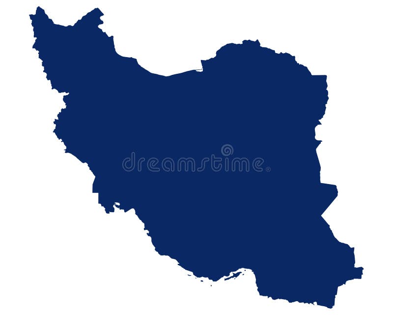 Map of Iran in blue colour stock vector. Illustration of travel - 170565665