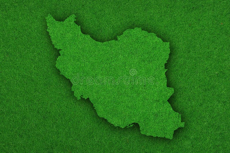 Map of Iran on green felt stock illustration. Illustration of green ...