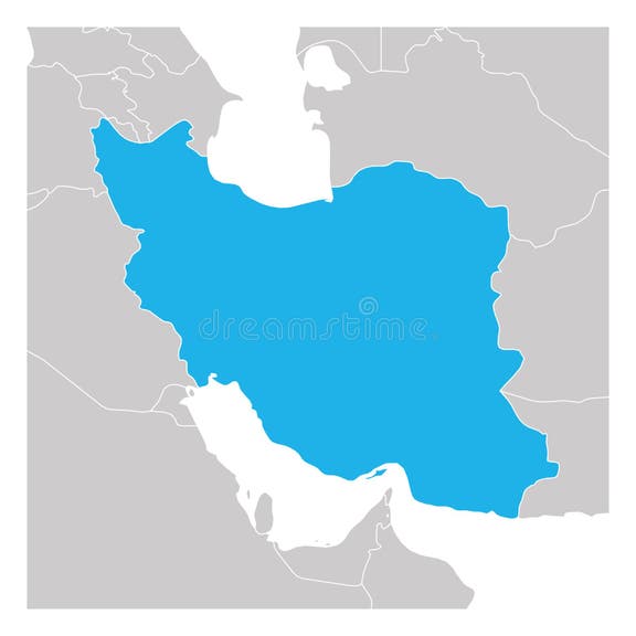 Map of Iran Green Highlighted with Neighbor Countries Stock Vector ...