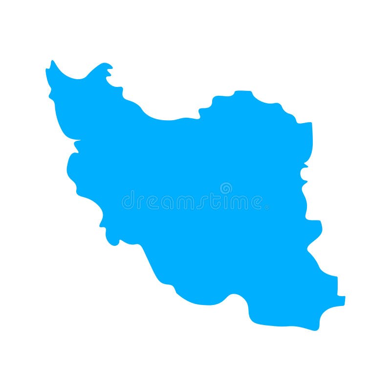 Iran Outline Map Country Shape State Symbol National Borders Stock ...