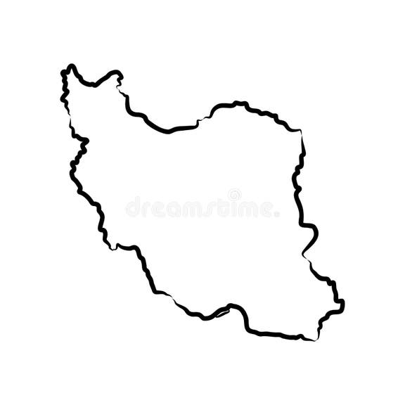 Map of Iran, Outline Map Iran Vector Illustration, Map of Iran with an ...