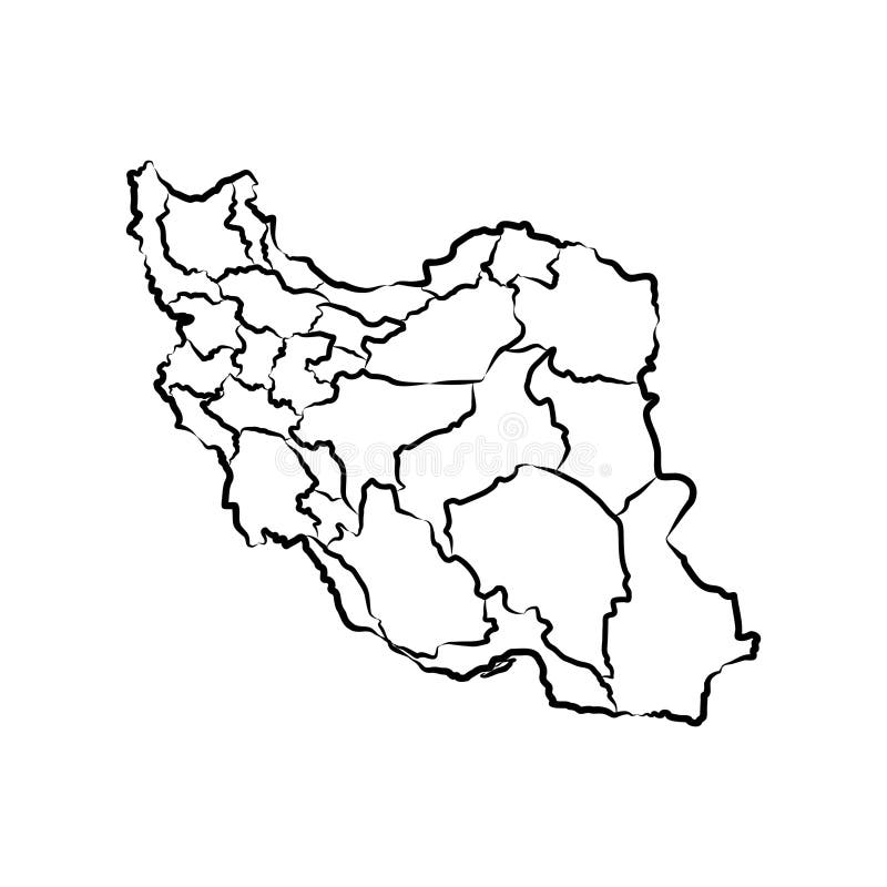 Map of Iran, Outline Map Iran Vector Illustration, Map of Iran with an ...