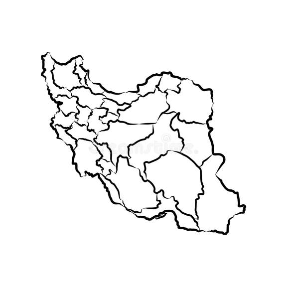 Map of Iran, Outline Map Iran Vector Illustration, Map of Iran with an ...