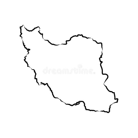 Map of Iran, Outline Map Iran Vector Illustration, Map of Iran with an ...