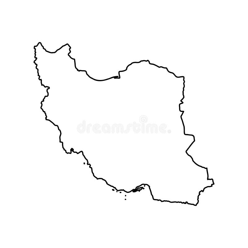 Map of Iran, Outline Map Iran Vector Illustration, Map of Iran with an ...