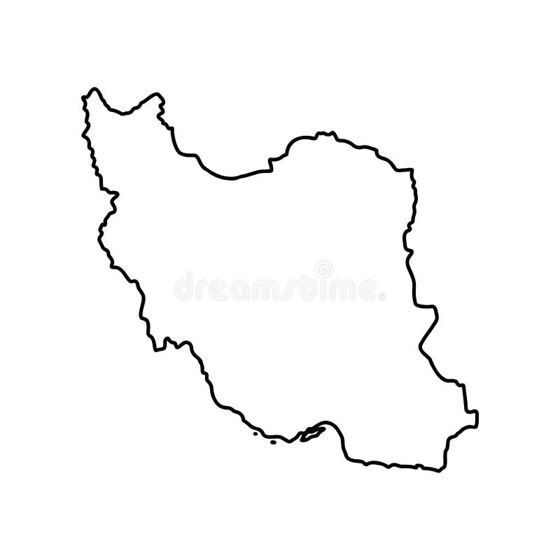 Map of Iran, Outline Map Iran Vector Illustration, Map of Iran with an ...