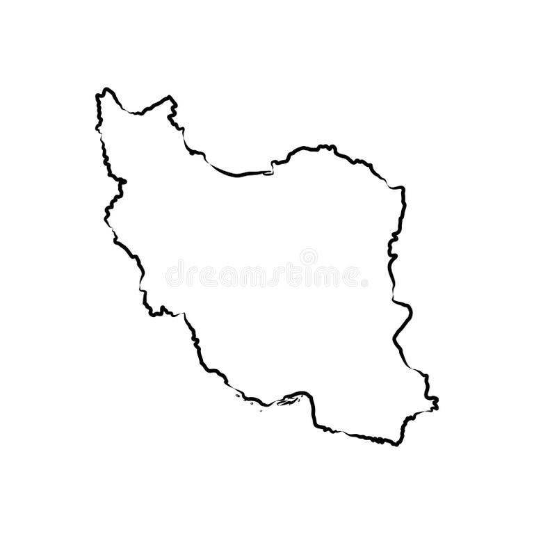 Map of Iran, Outline Map Iran Vector Illustration, Map of Iran with an ...