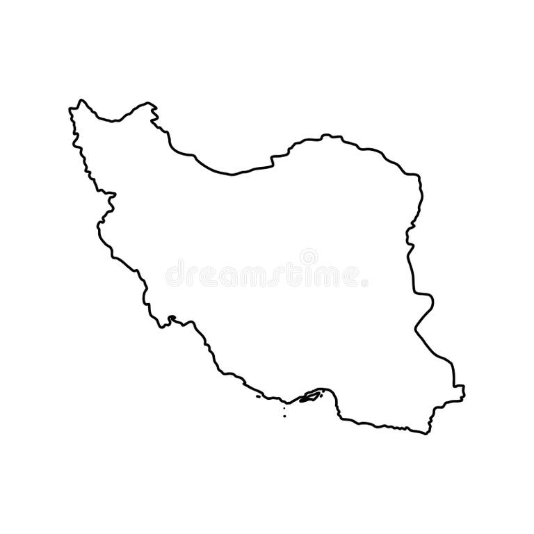 Map of Iran, Outline Map Iran Vector Illustration, Map of Iran with an ...