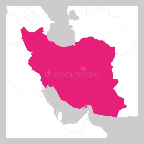 Map of Iran Pink Highlighted with Neighbor Countries Stock Vector ...