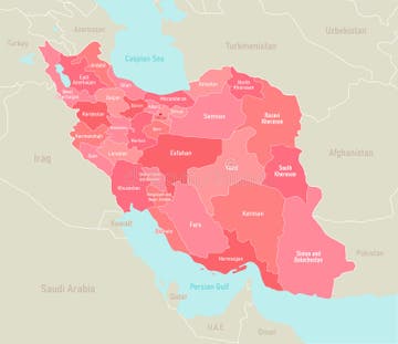 Map of Iranian Provinces Vector Illustration Stock Vector ...