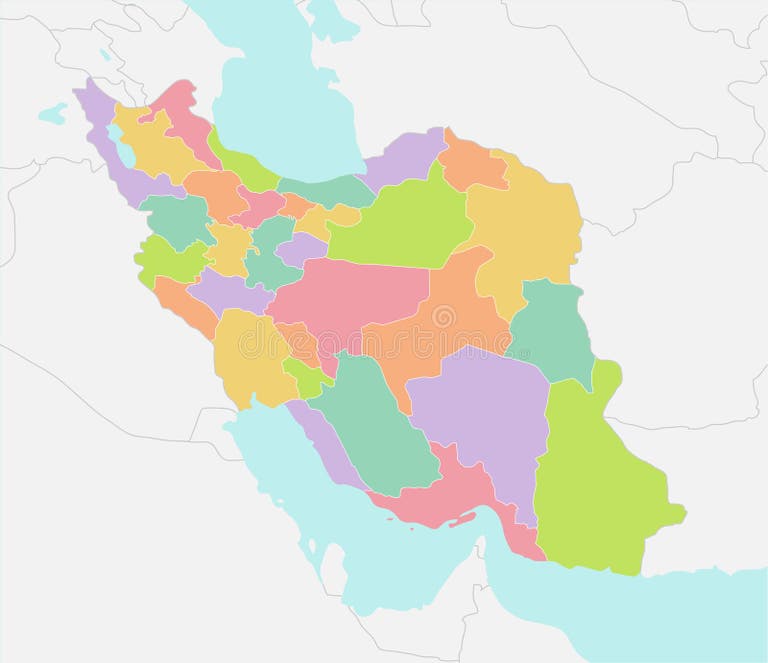 Map of Iranian Provinces Vector Illustration No Text Stock Vector ...