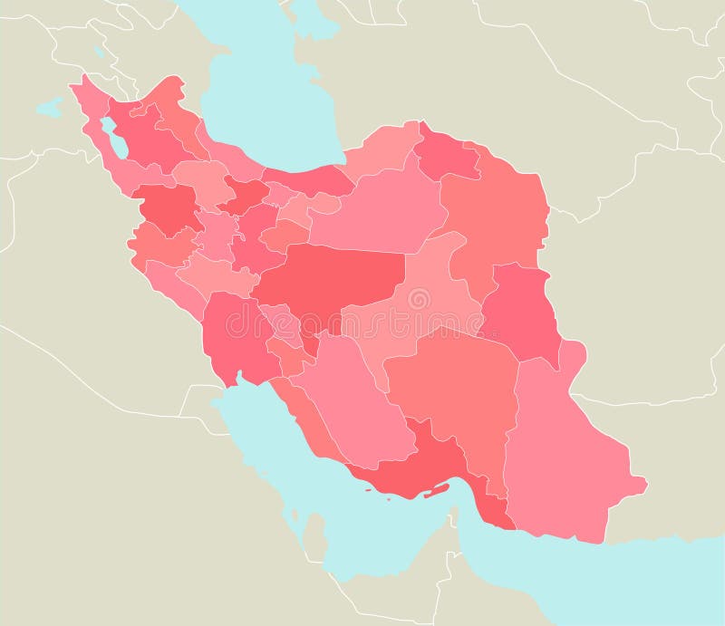 Map of Iranian Provinces Vector Illustration No Text Stock Illustration ...
