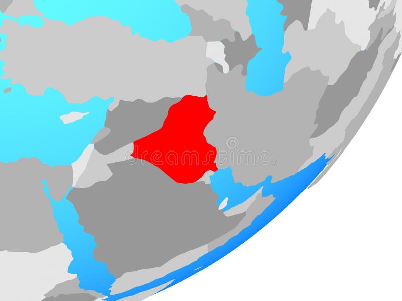 Map of Iraq on globe stock illustration. Illustration of iraq - 130245273