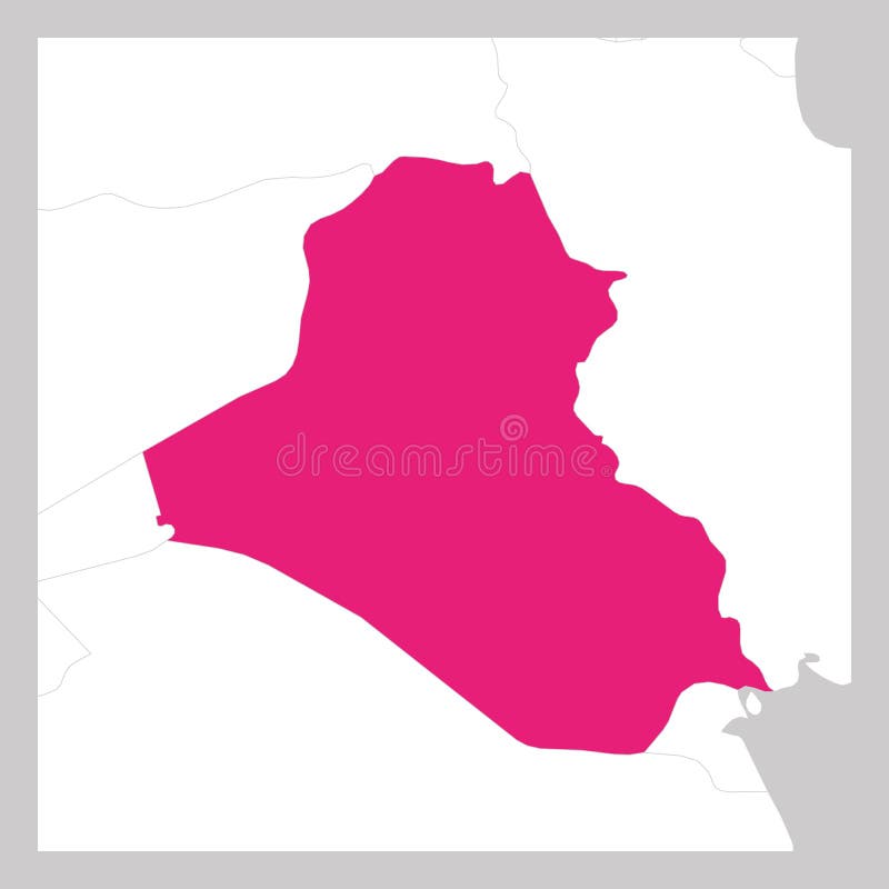 Map of Iraq Pink Highlighted with Neighbor Countries Stock Vector ...