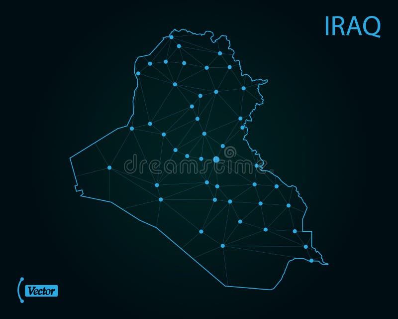 Iraq Vector Map Outline, Line, Linear. Iraq Black Map on White ...