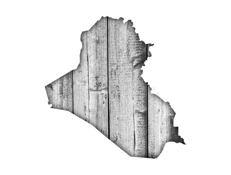 Map of Iraq on Weathered Wood Stock Illustration - Illustration of ...