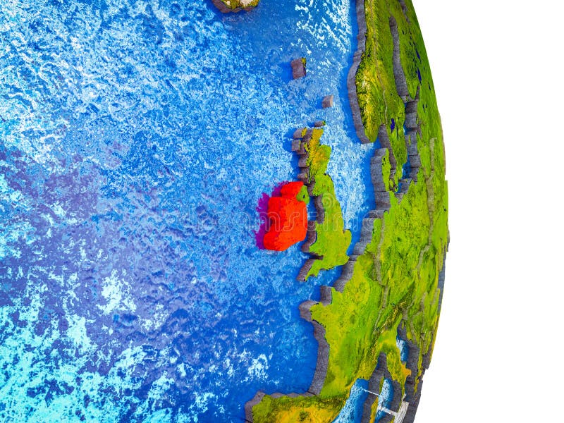Map of Ireland on 3D Earth stock illustration. Illustration of ...
