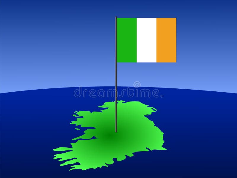Ireland map flag stock vector. Illustration of ireland - 7835244
