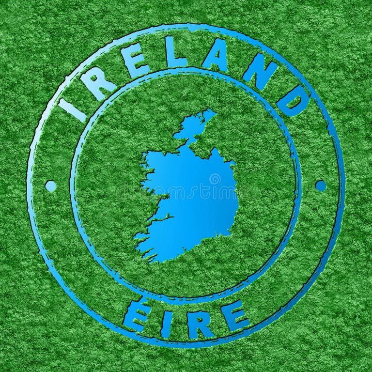 Map of Ireland, Forest with Water Map Stock Illustration - Illustration ...