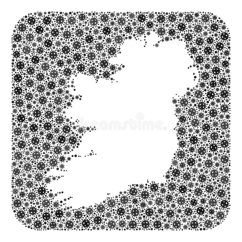 Map of Ireland Island - SARS Virus Mosaic with Empty Space Stock ...