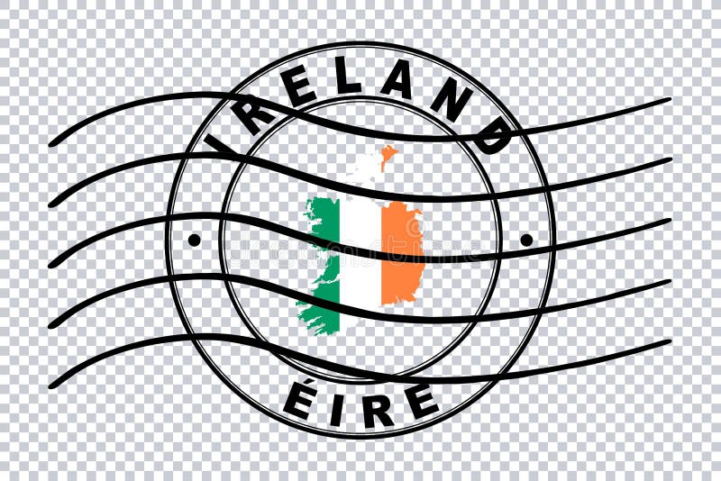 Map of Ireland, Postal Passport Stamp, Travel Stamp Stock Illustration ...