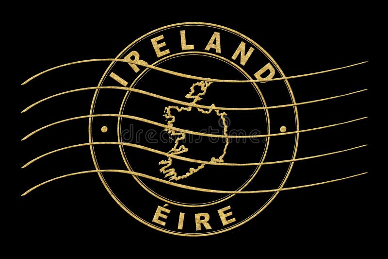 Map of Ireland, Postal Passport Stamp, Travel Stamp Stock Illustration ...