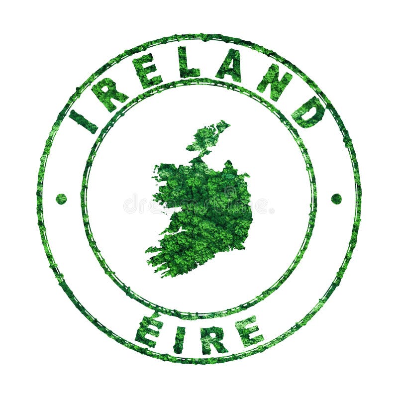 Map of Ireland, Postal Stamp, Sustainable Development, CO2 Emission ...
