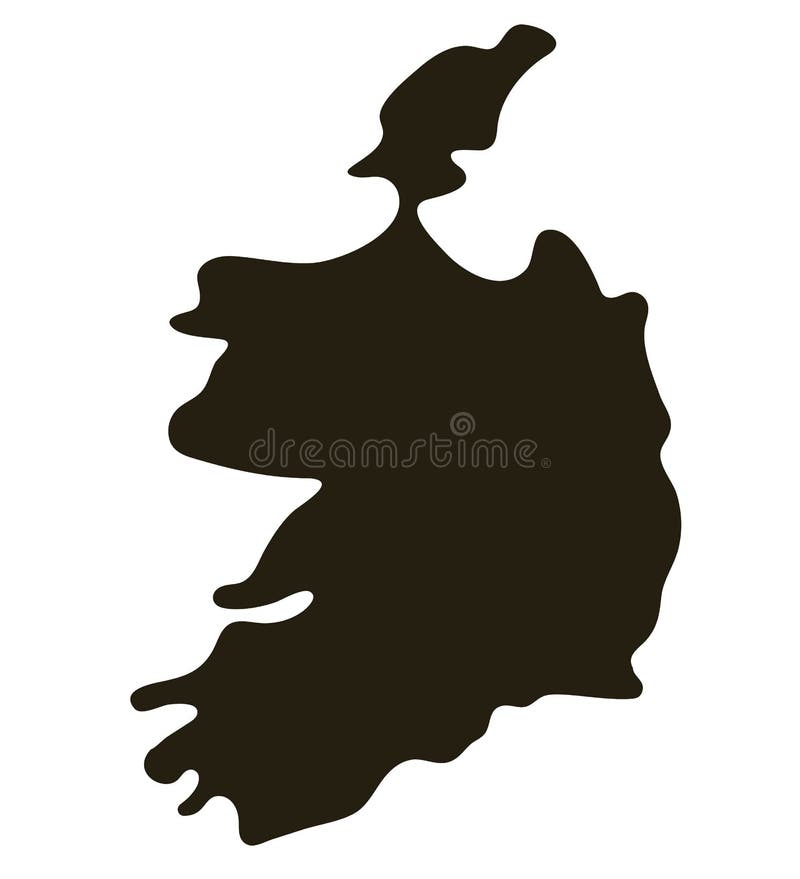 Map of Ireland. Solid Simple Silhouette Map Vector Illustration Stock ...