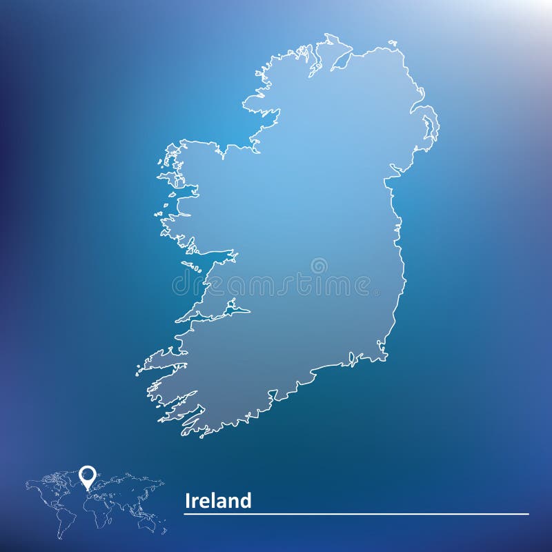 Map of Ireland stock vector. Illustration of graphic - 125150821