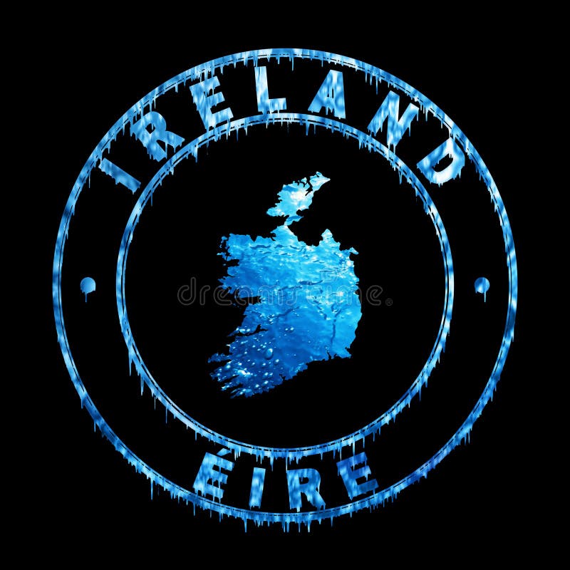 Map of Ireland Water Concept Stock Illustration - Illustration of aqua ...