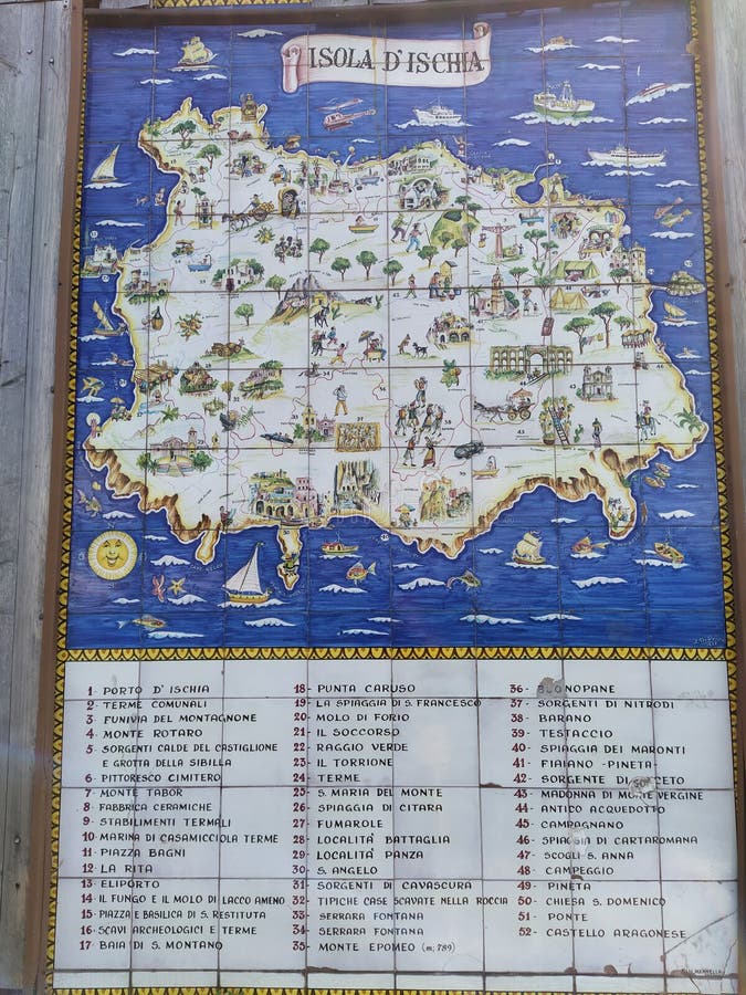 Map of Ischia Island in Italy Stock Photo - Image of amazing, cava ...