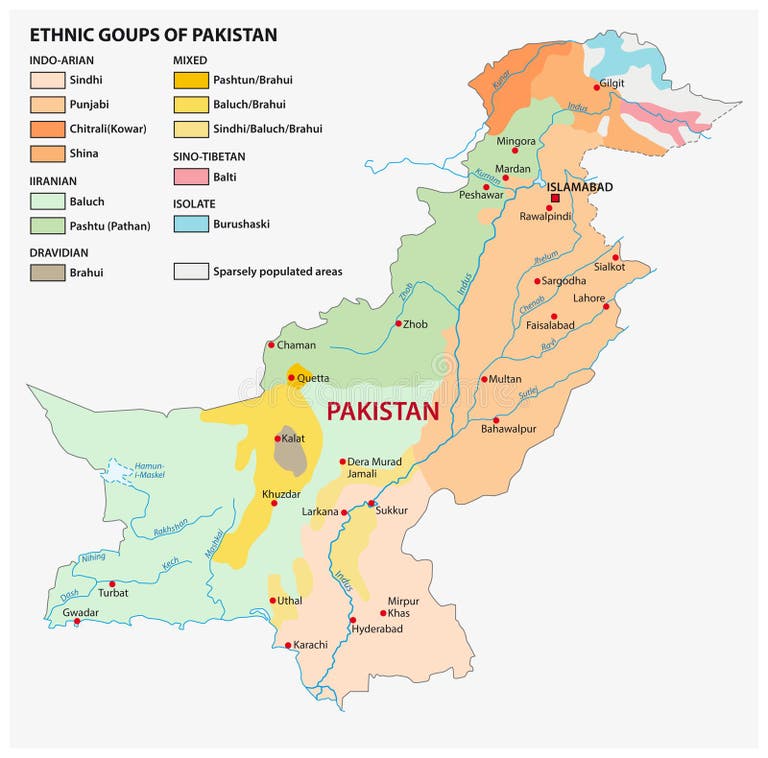 Pakistan Ethnic Groups Map Stock Illustrations – 1 Pakistan Ethnic ...