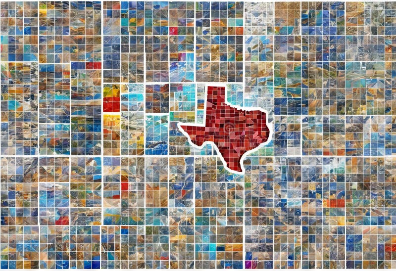 Map Isolated Background USA Texas Mosaic White Set Icon State Pixel ...