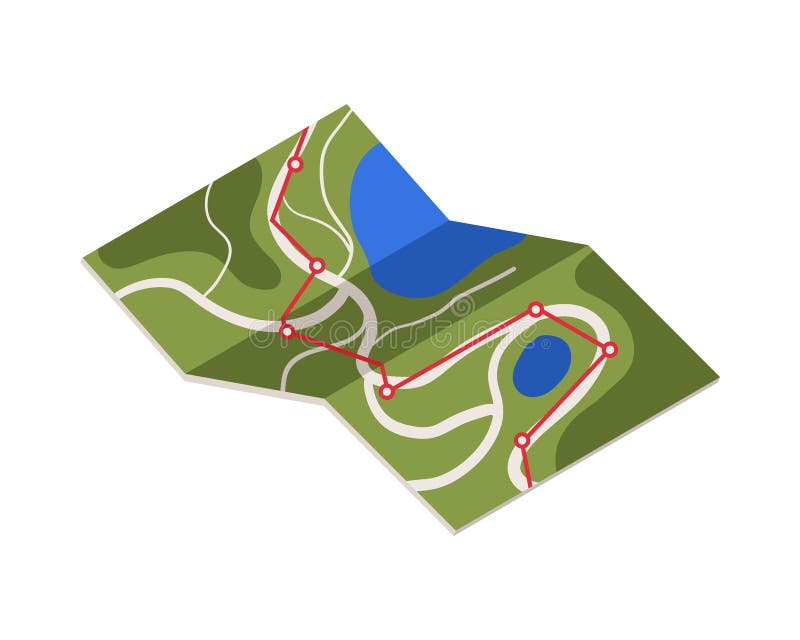 Map Isometric Icon stock vector. Illustration of activity - 241484067