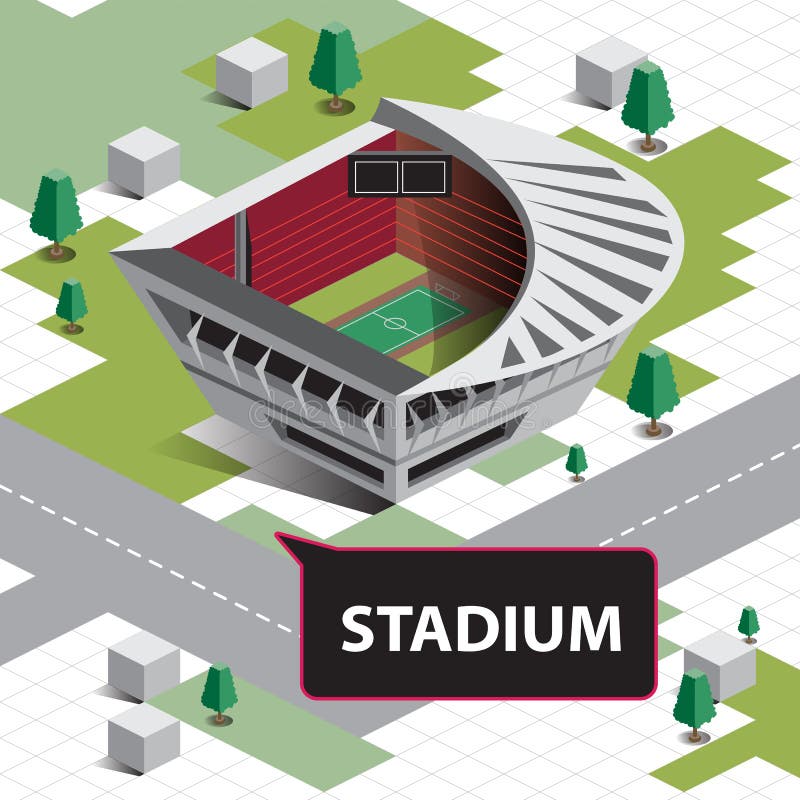 Map Isometric stadium stock vector. Illustration of isometric - 67790006