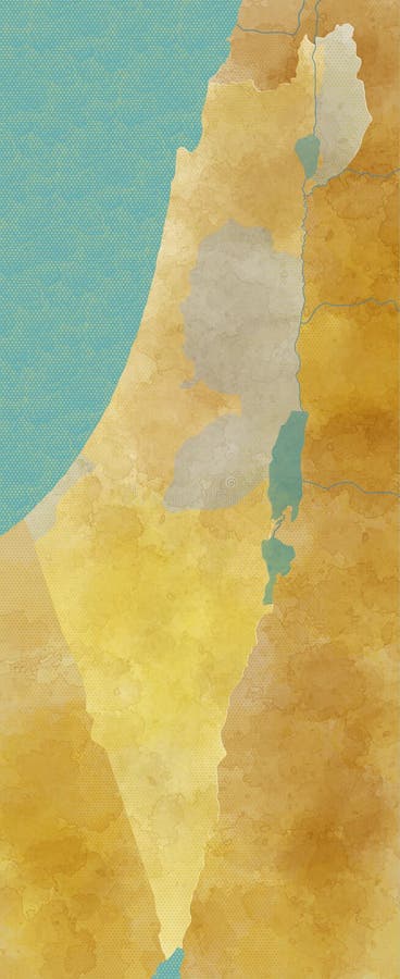 Map of Israel, Map and Borders, Hand Drawn, Reliefs and Lakes Stock ...