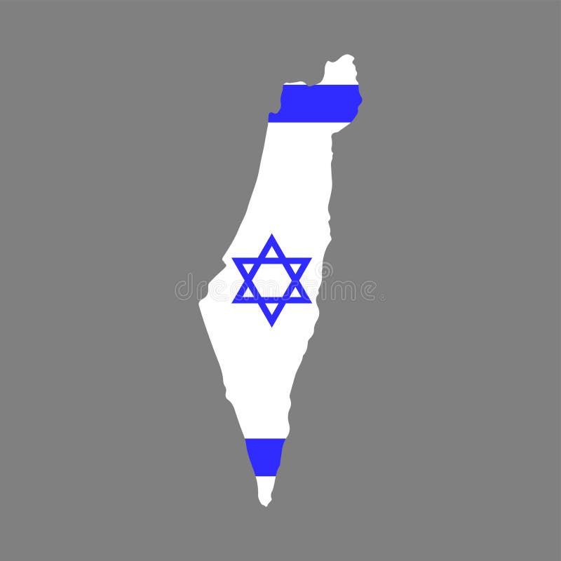 The Map of Israel is Colored in the Colors of the National Flag. Vector ...