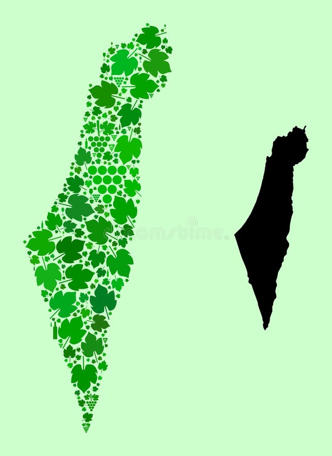 Map of Israel - Composition of Wine and Grapes Stock Vector ...