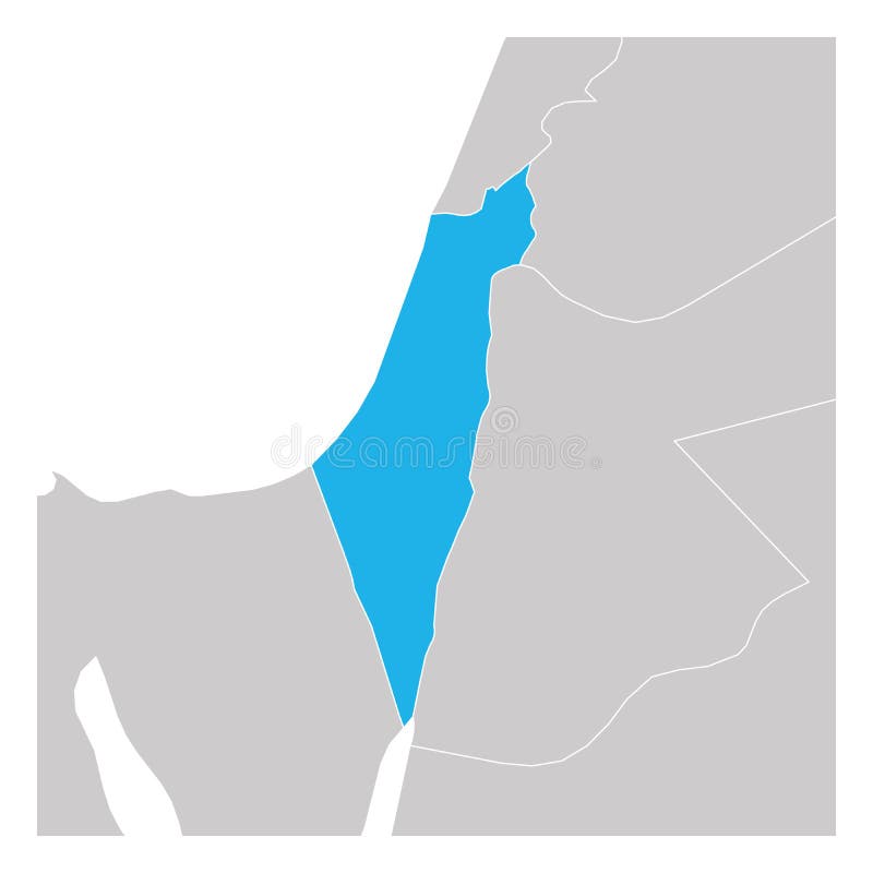 Map Of Israel Green Highlighted With Neighbor Countries Stock Vector ...