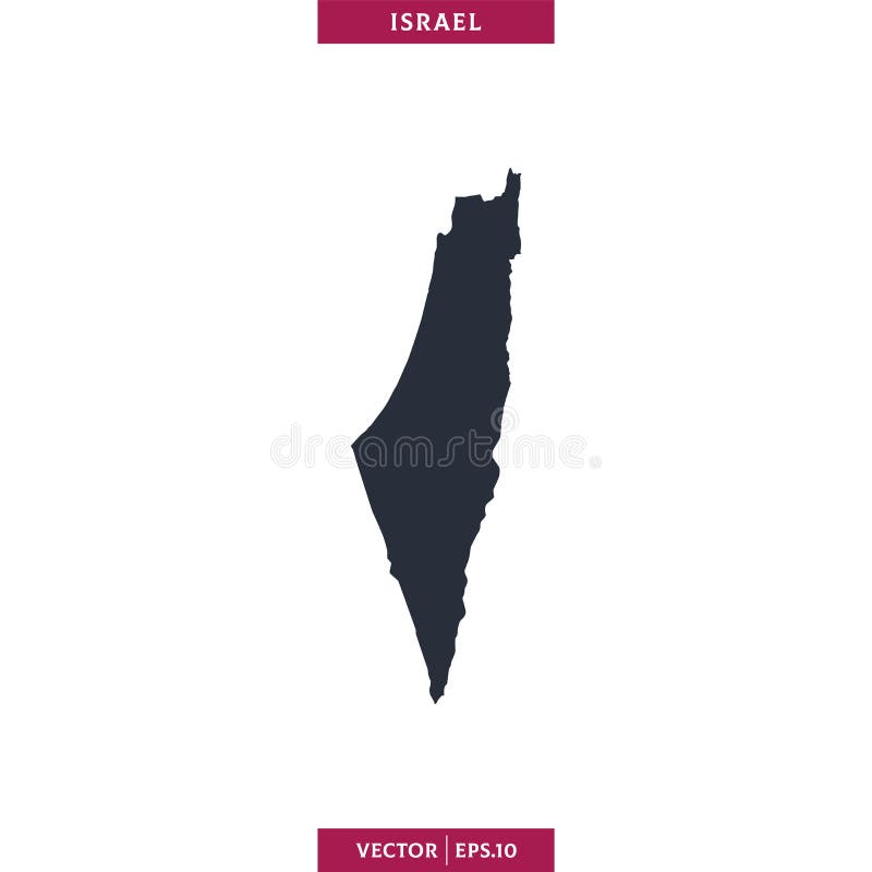 Israel Map. High Detailed Map Vector in White Background. Stock Vector ...