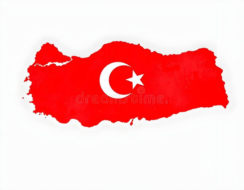 A Map of the Istanbul Turkey with the Turkish Flag Drawn on it in Red ...