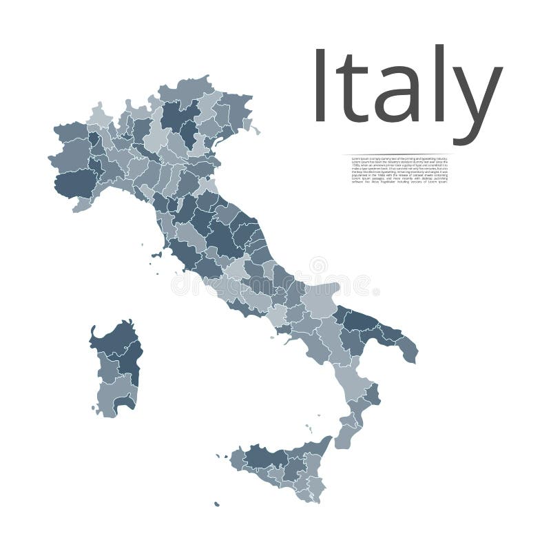 Map of the Italian Republic. Vector Image of a Global Map in the Form ...