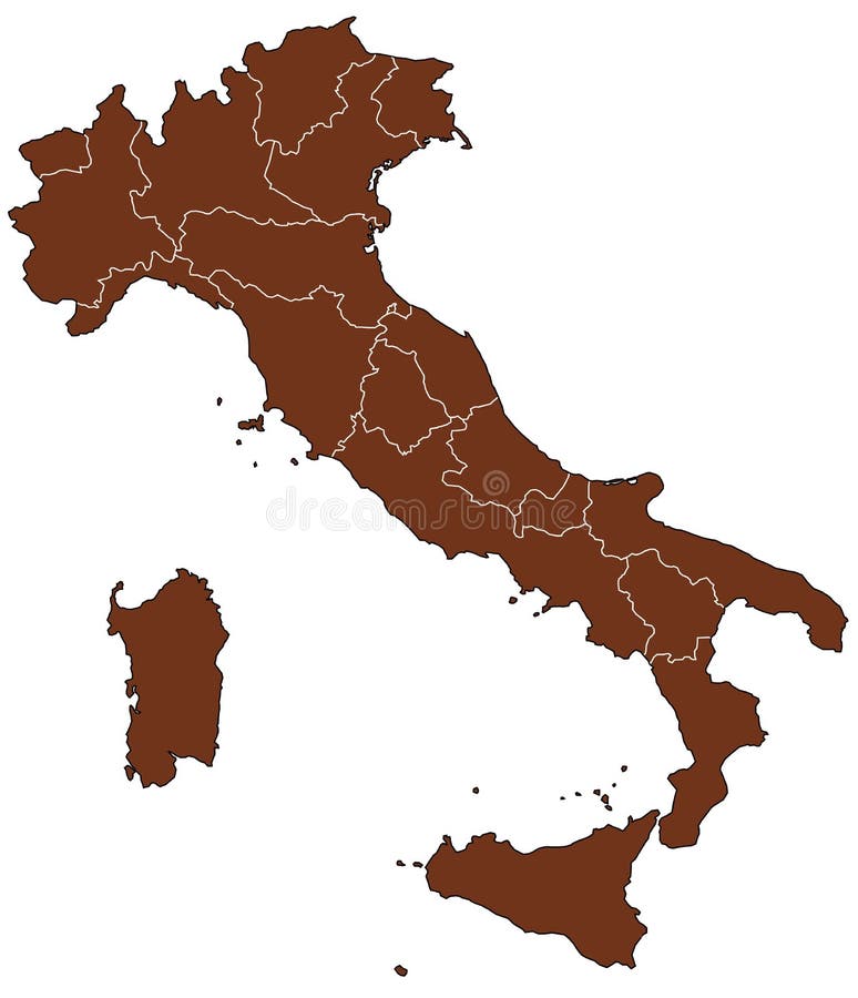 Italy vector map stock vector. Illustration of color, detailed - 7465711
