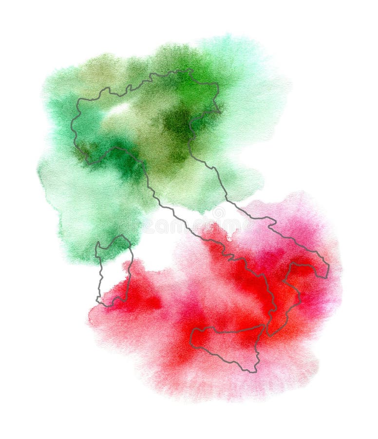 Map of Italy. Abstract Flag. Stock Illustration - Illustration of ...