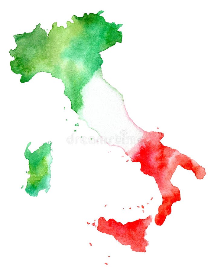 Map of Italy.Abstract flag stock illustration. Illustration of greeting ...