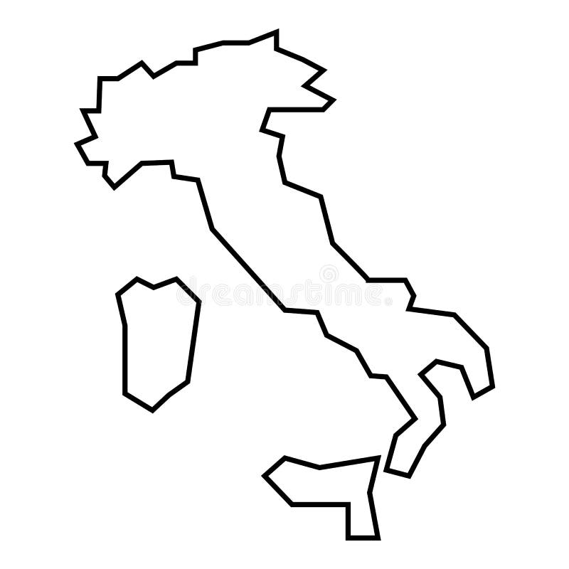 Map of Italy Icon, Outline Style Stock Vector - Illustration of design ...